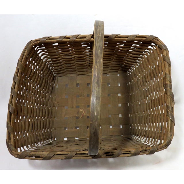 Antique Rustic American Primitive Hand Woven Basket | Chairish