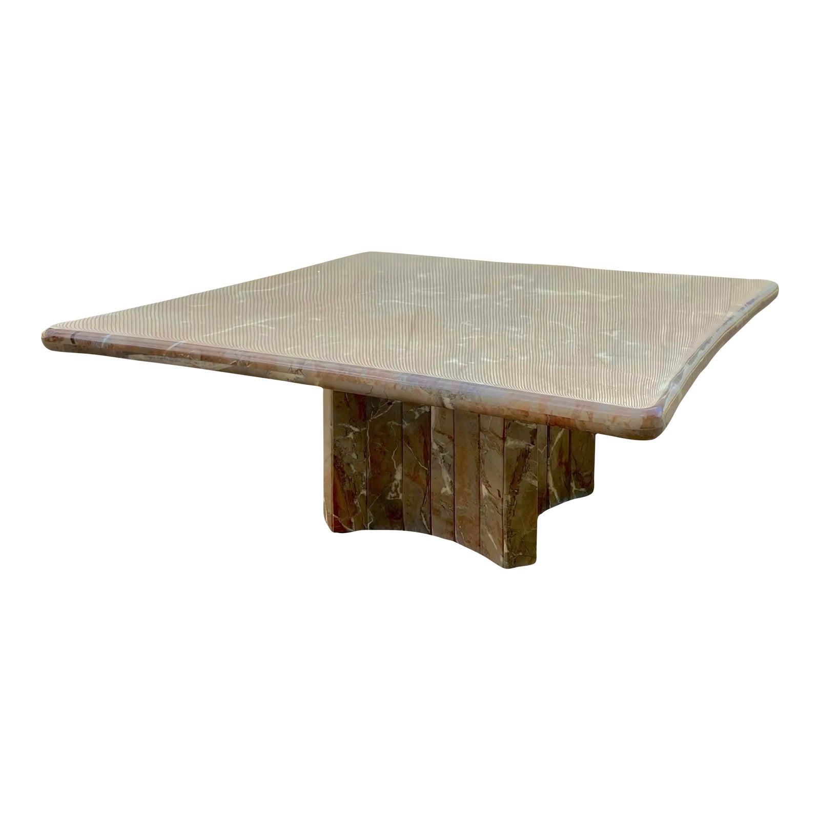 Italian Style Marble Curved Edge Square Coffee Table With Curved ...