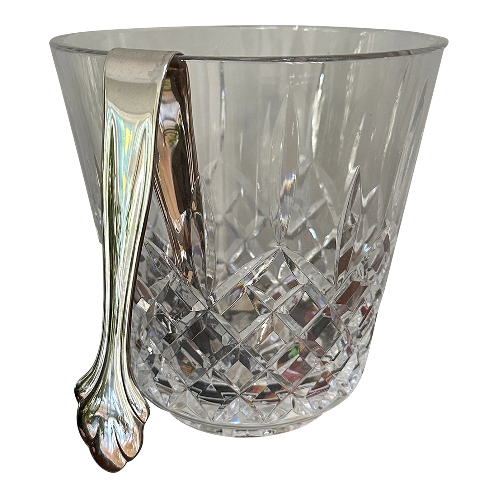 Waterford Lismore Ice Bucket With Box & Tongs | Chairish