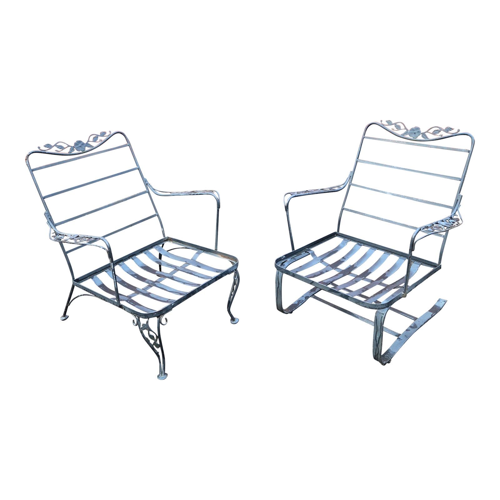 Vintage Wrought Iron Patio Chairs - Set of 2 | Chairish