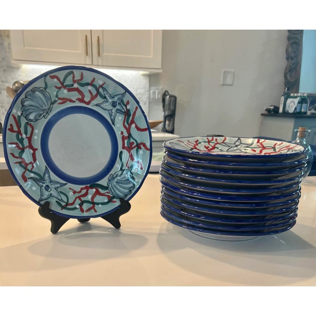 Set of 12 Solimene Vietri Custom Designed Dinner Plates From Ravello ...