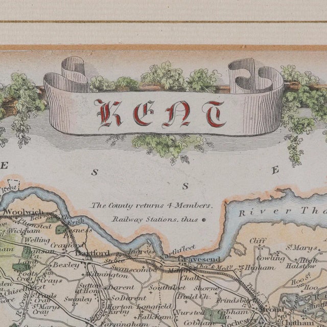 1860's Antique County Map | Chairish