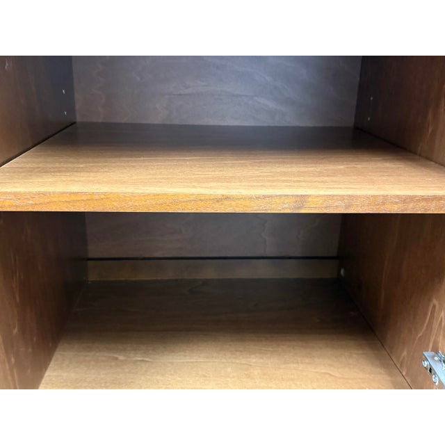 World Market Dustin Spiced Auburn Wood and Brass Inlay Storage Cabinet ...