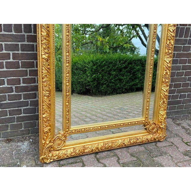 1940's Italian Baroque/Rococo Floor/ Wall Mirror With Painting | Chairish