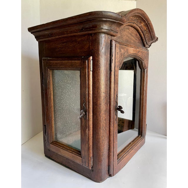 Antique Clock Hood Converted Glass Front Display Curio Cabinet | Chairish
