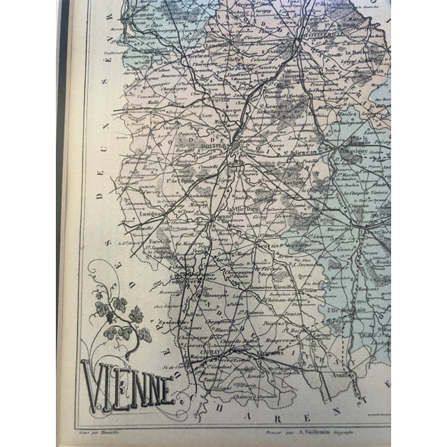 1900 La France Hand Colored Map | Chairish