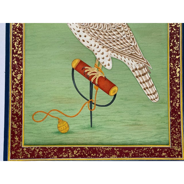 Indian Hawk Painting, Miniature Falcon Artwork | Chairish