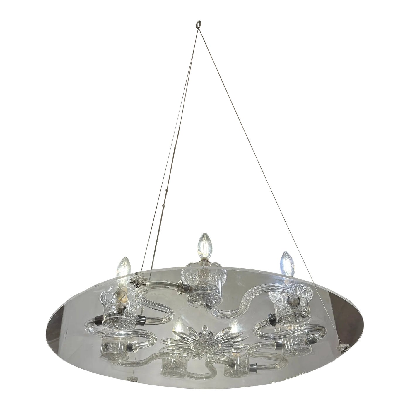 D W M Maloos Custom Deconstructed Lucite/Crystal Chandelier | Chairish