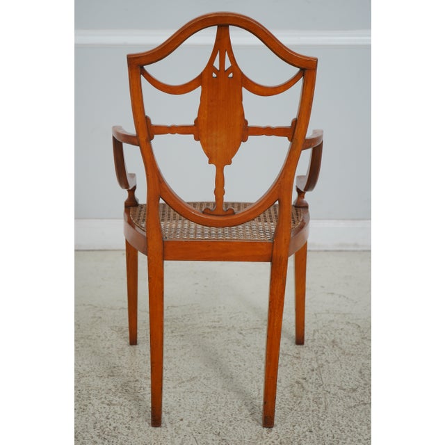Antique Adam Paint Decorated Cane Seat Armchair | Chairish