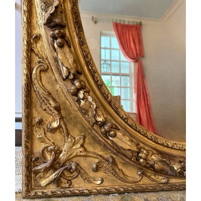 Late 18th Century French Gilt Oak and Acorn Carved Framed Mirror | Chairish