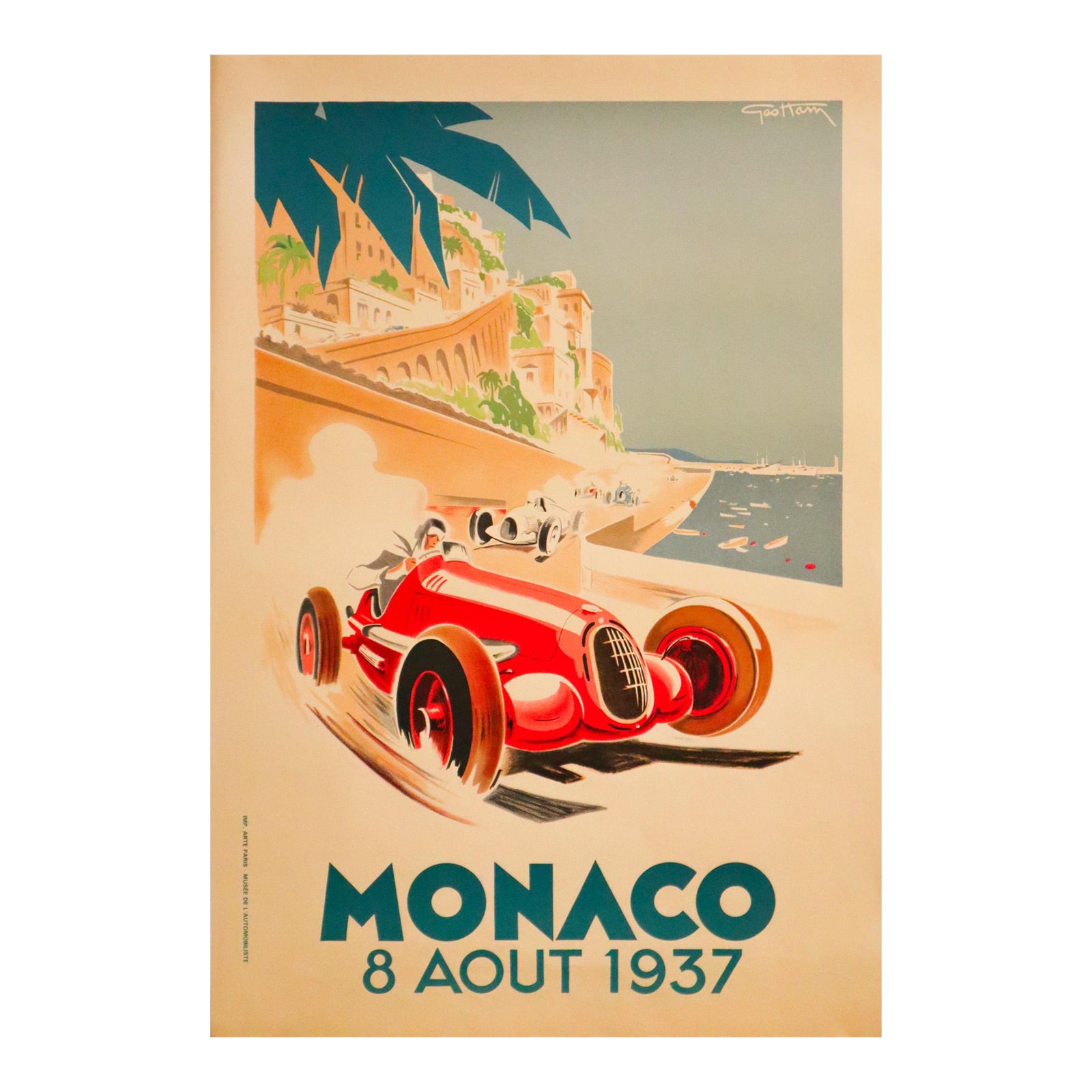 1937 (1985 Re-Issue), Monaco Grand Prix Poster - Geo. Ham | Chairish