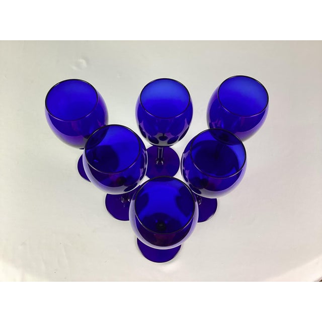 Vintage Libbey Cobalt Glass Wine Glasses- Set of 6 | Chairish