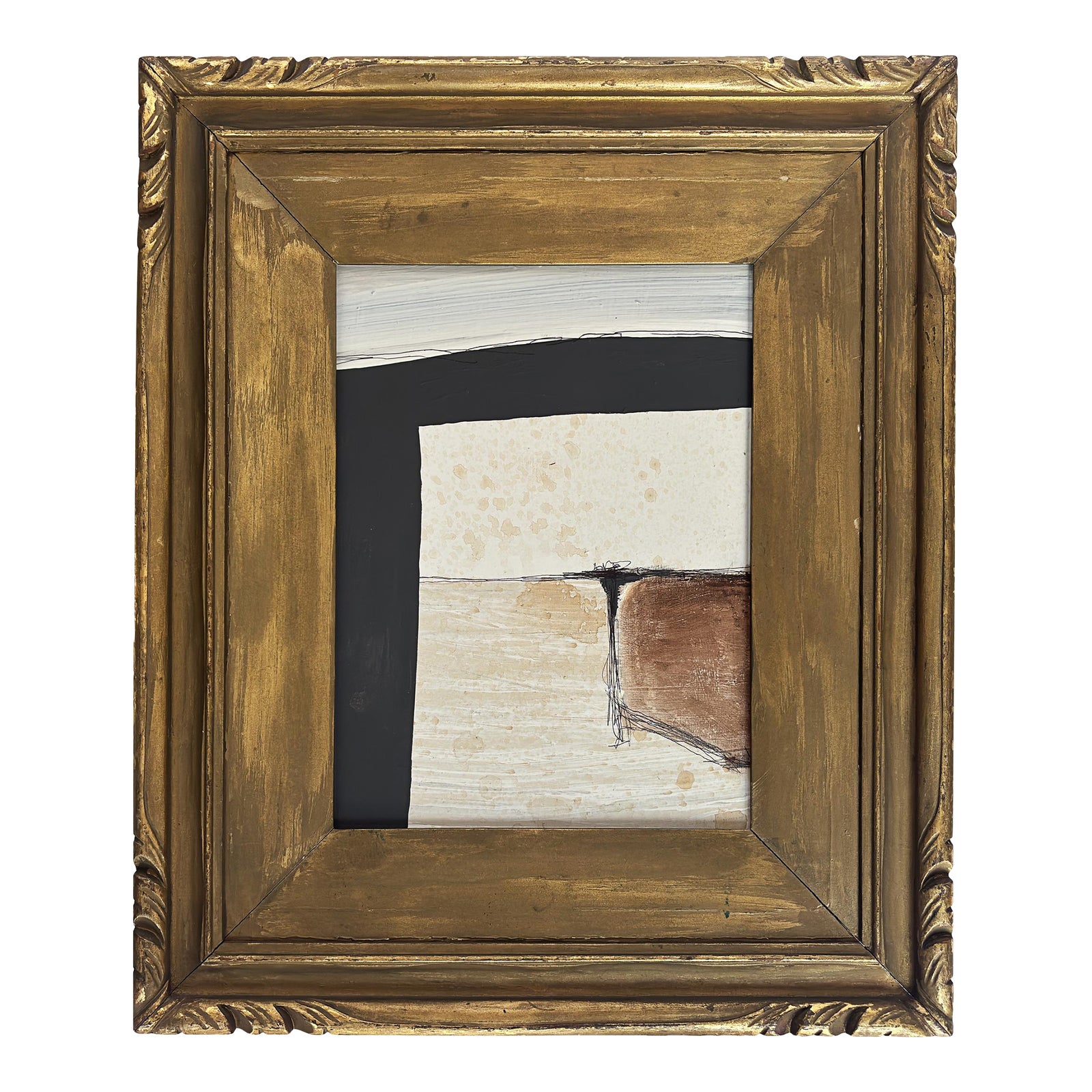 "Titration" Abstract Painting in Antique Frame Transitional Wall Art by ...