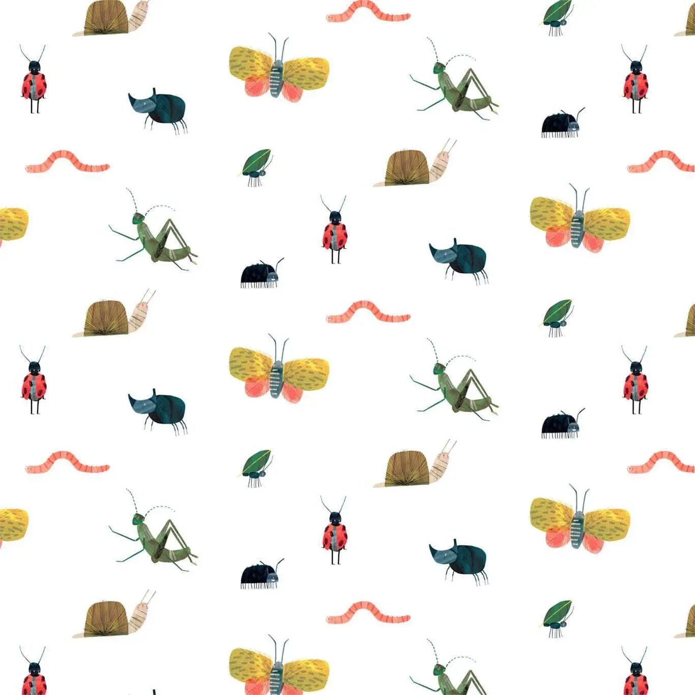 Harlequin Garden Friends Wallpaper in Poppy/Ochre/Leaf | Chairish
