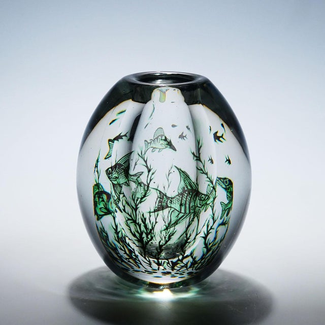 Vintage Fish Graal Vase by Edward Hald for Orrefors, Sweden 1963 | Chairish