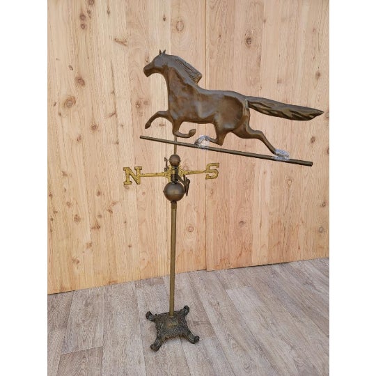 Vintage Bronze Horse Weathervane Stand | Chairish