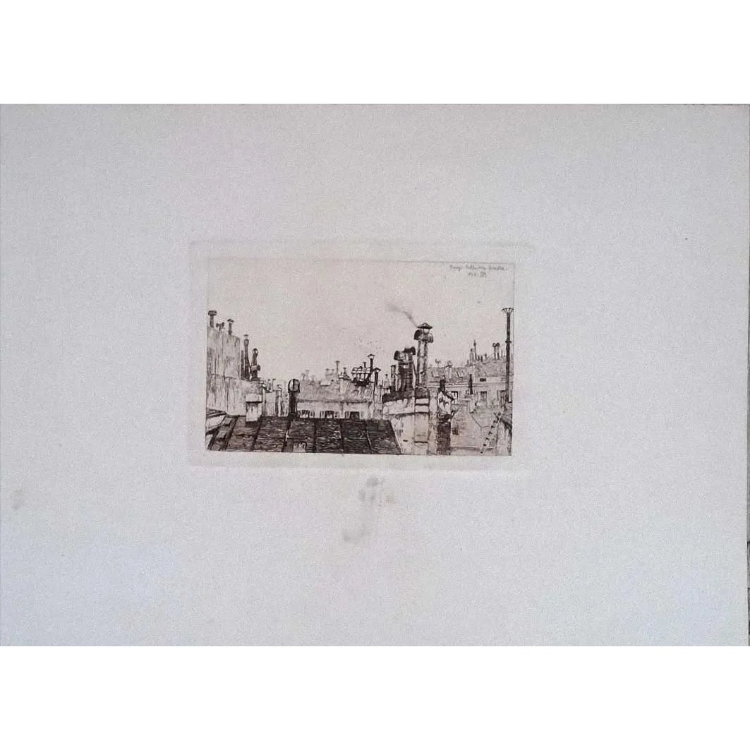 Luca Beltrami - Paris: from My Window - Original Etching on Cardboard ...