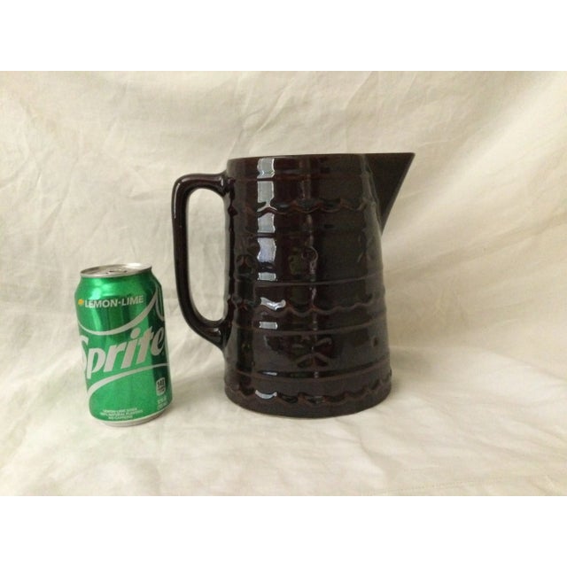 Mid-Century Modern Daisy & Dot MarCrest Stoneware Pitcher | Chairish