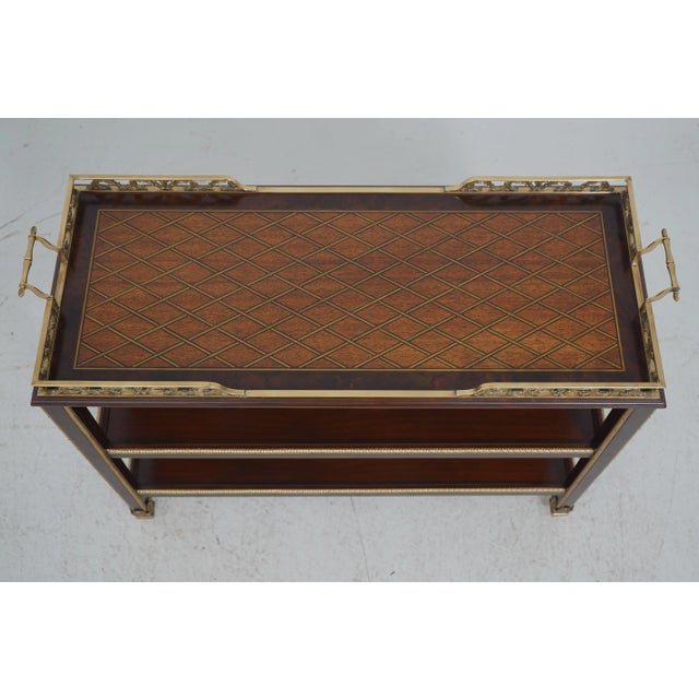 Henredon French Louis XVI Brass Trim Serving Cart | Chairish