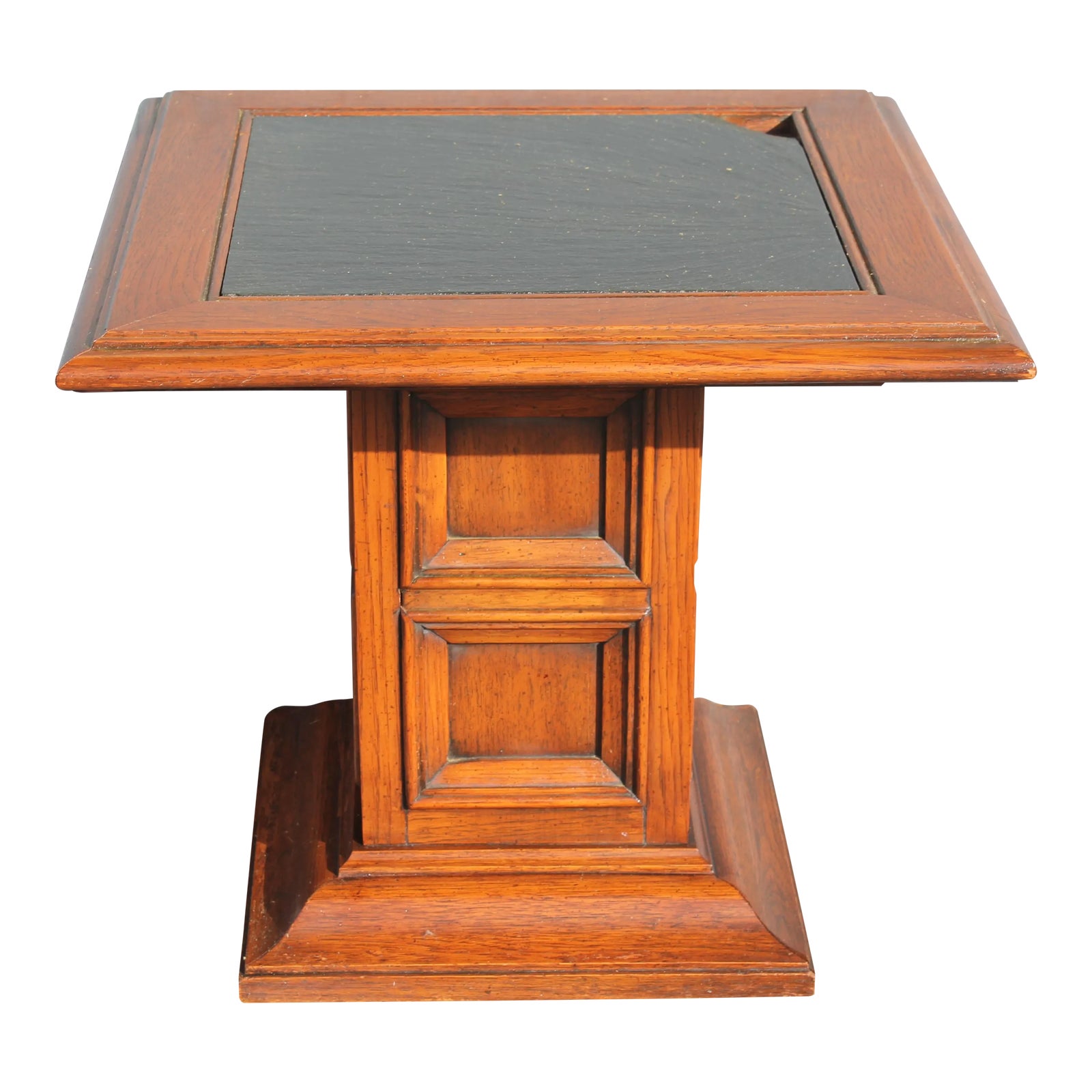 Mid-Century Slate Top Accent Table | Chairish