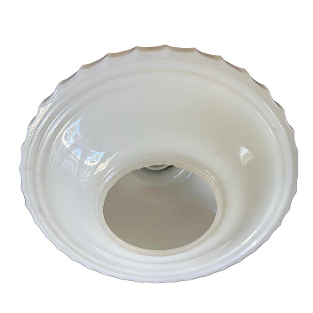 Art Deco Cased Glass Flushmount Fixture on Original Chrome Fixture ...