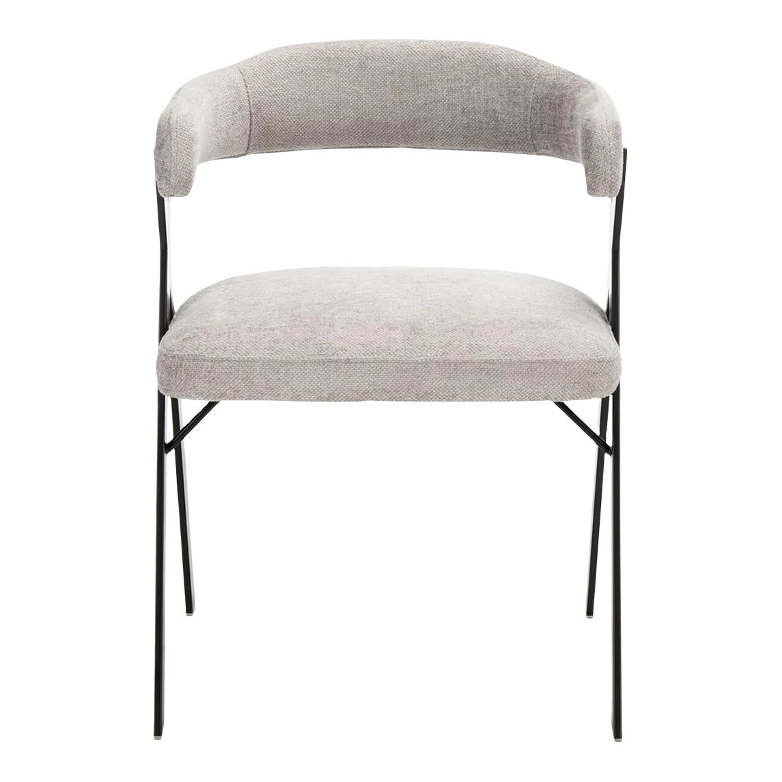 Izzy Chenille Dining Chair - Grey/Black | Chairish