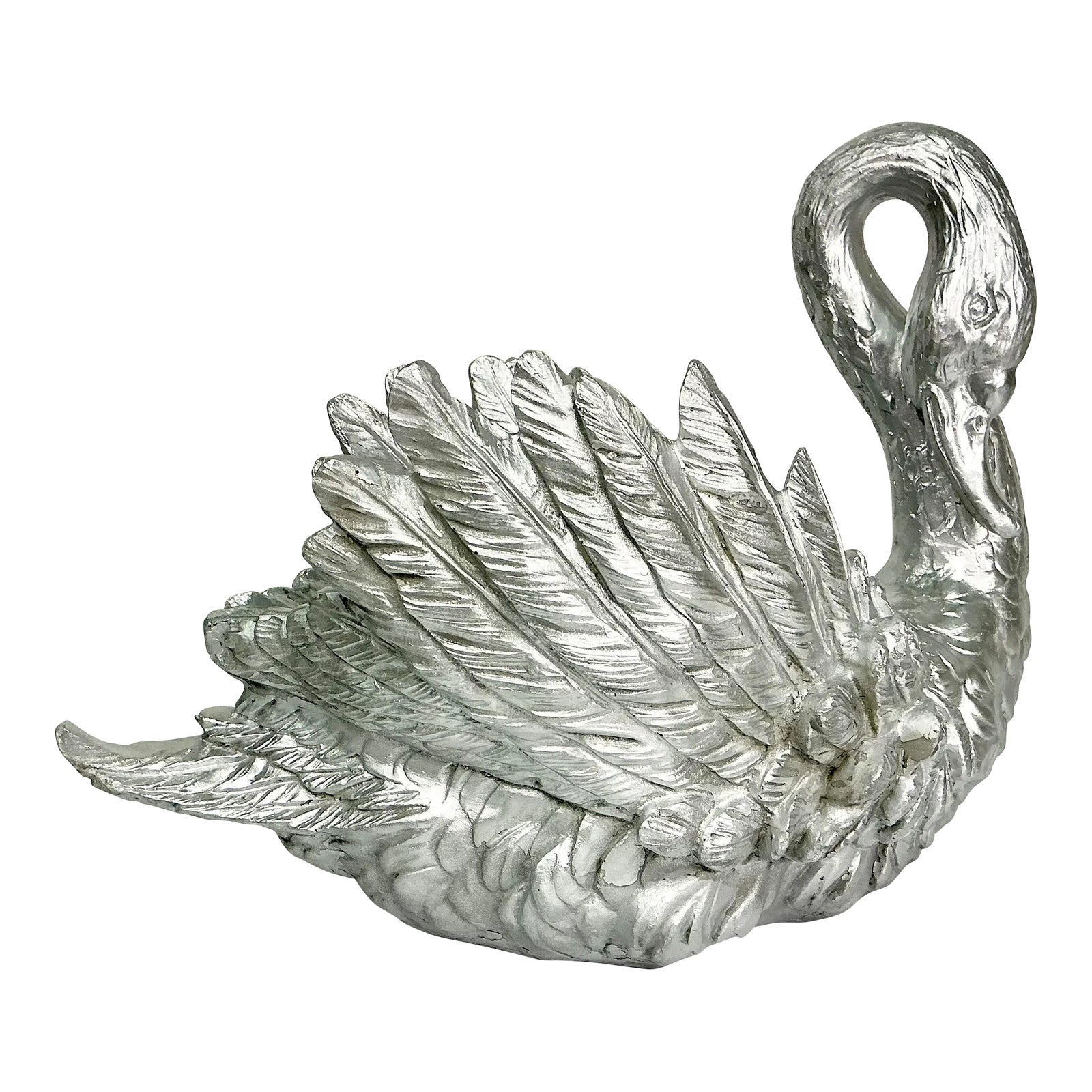 Vintage Hollywood Regency Chippendale Coastal Silver Gilt Swan ...