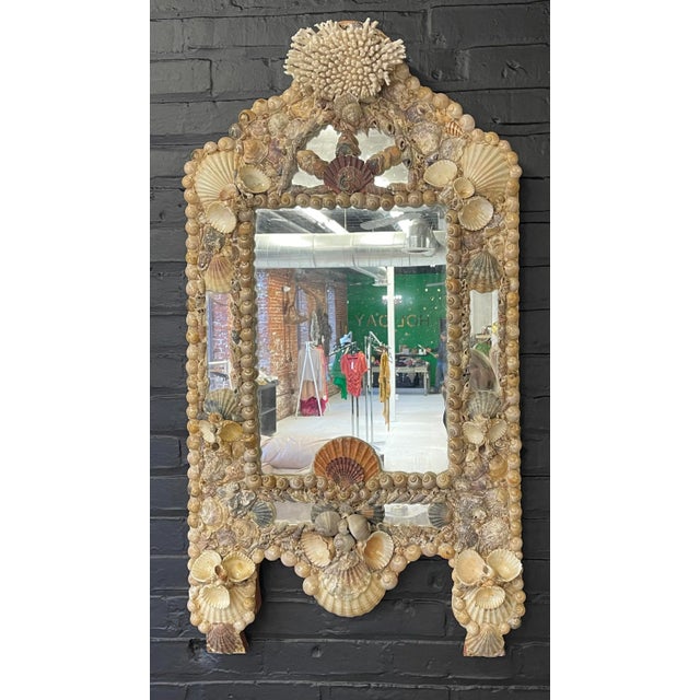 1960s A Vintage Shell Table With Matching Mirror - Set of 2 | Chairish