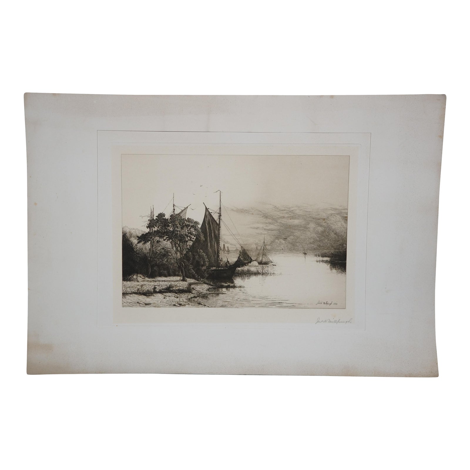Late 19th Century Antique John Hill Millspaugh Signed Nautical Boat ...