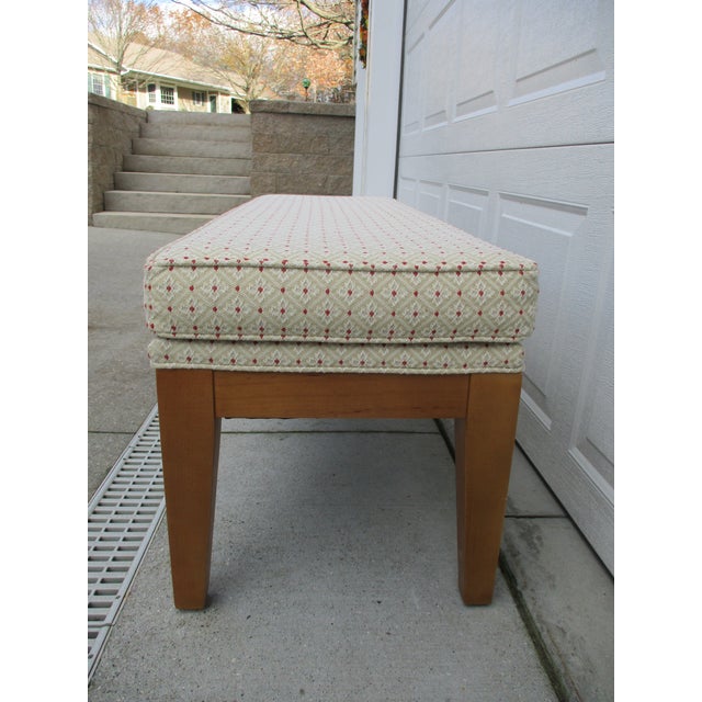 Ethan Allen Scandinavian Modern Upholstered Bench | Chairish