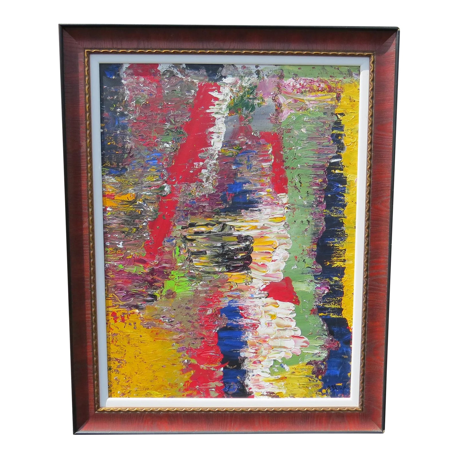 Modern Abstract Oil on Canvas Artist Signed - Bernstein | Chairish