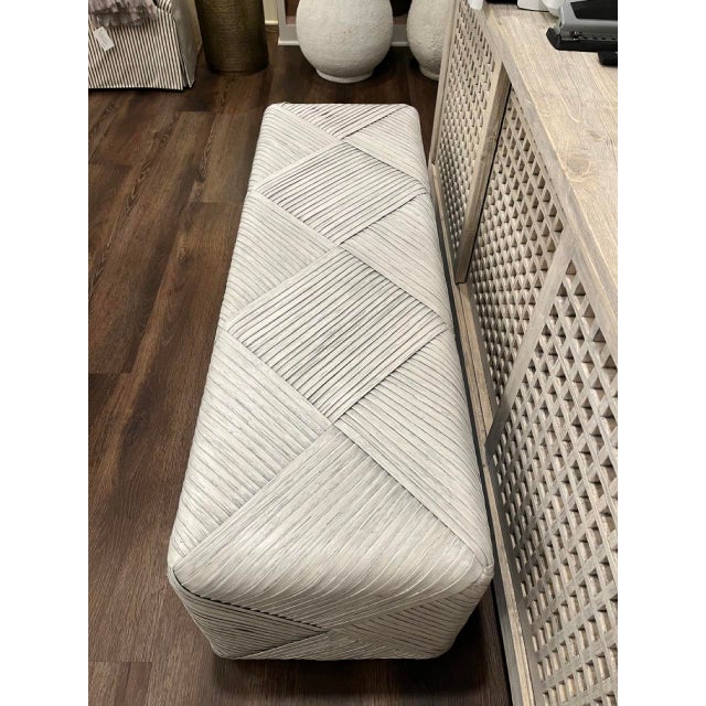 Palecek Portero Rattan Bench | Chairish