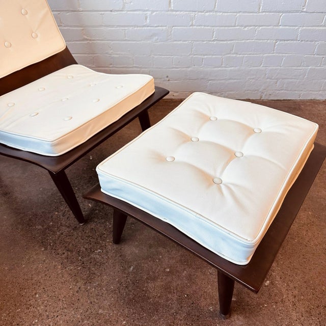 Carter Brothers Mid-Century Scoop Chair and Ottoman | Chairish