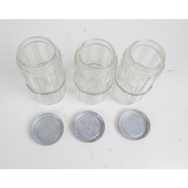 Vintage Hoosier Ribbed Glass Jars - Set of 3 | Chairish