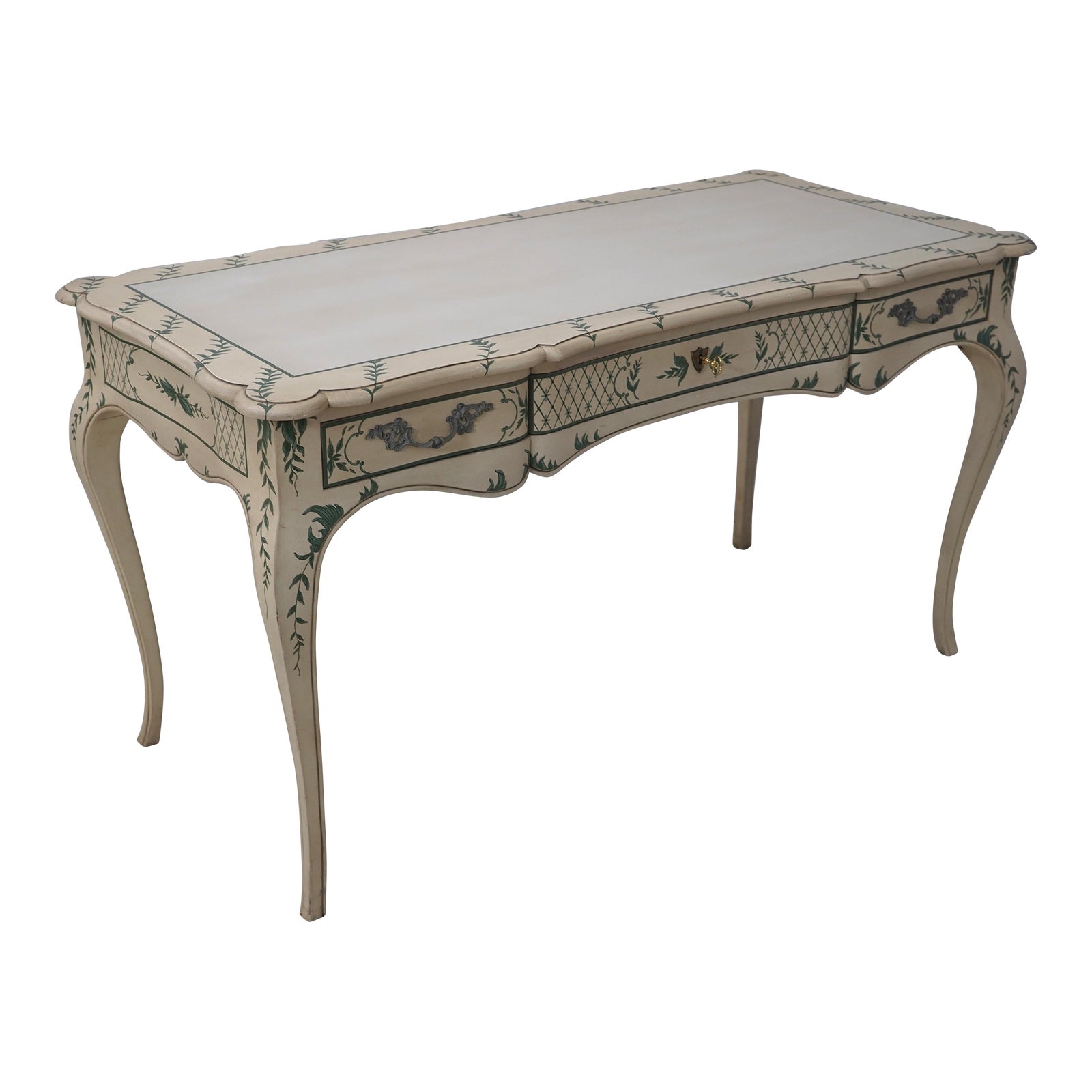 John Widdicomb Venetian Paint Decorated Writing Desk | Chairish