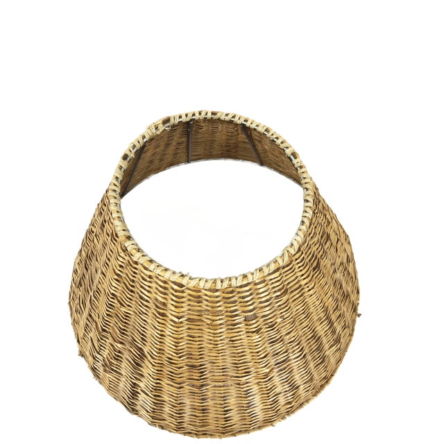 Vintage Wicker Natural Rattan Lamp Shade | Chairish