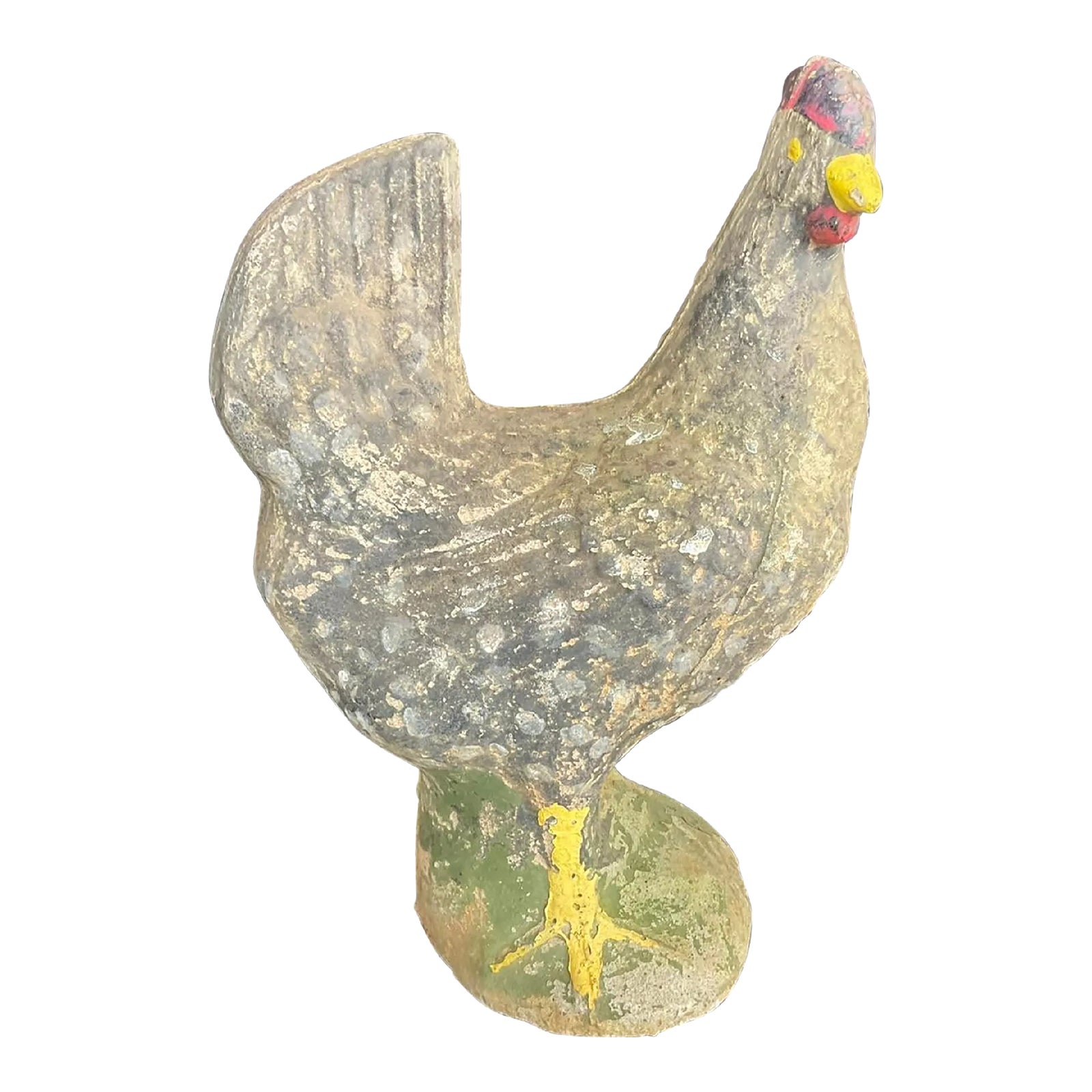 Vintage Concrete Chicken Rooster | Chairish