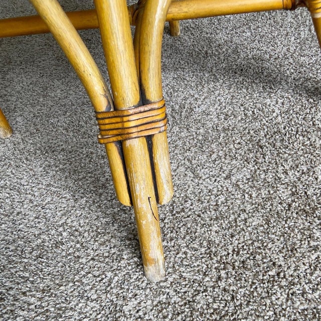 Boho Chic Bamboo Rattan Dining Chairs - Set of 4 | Chairish