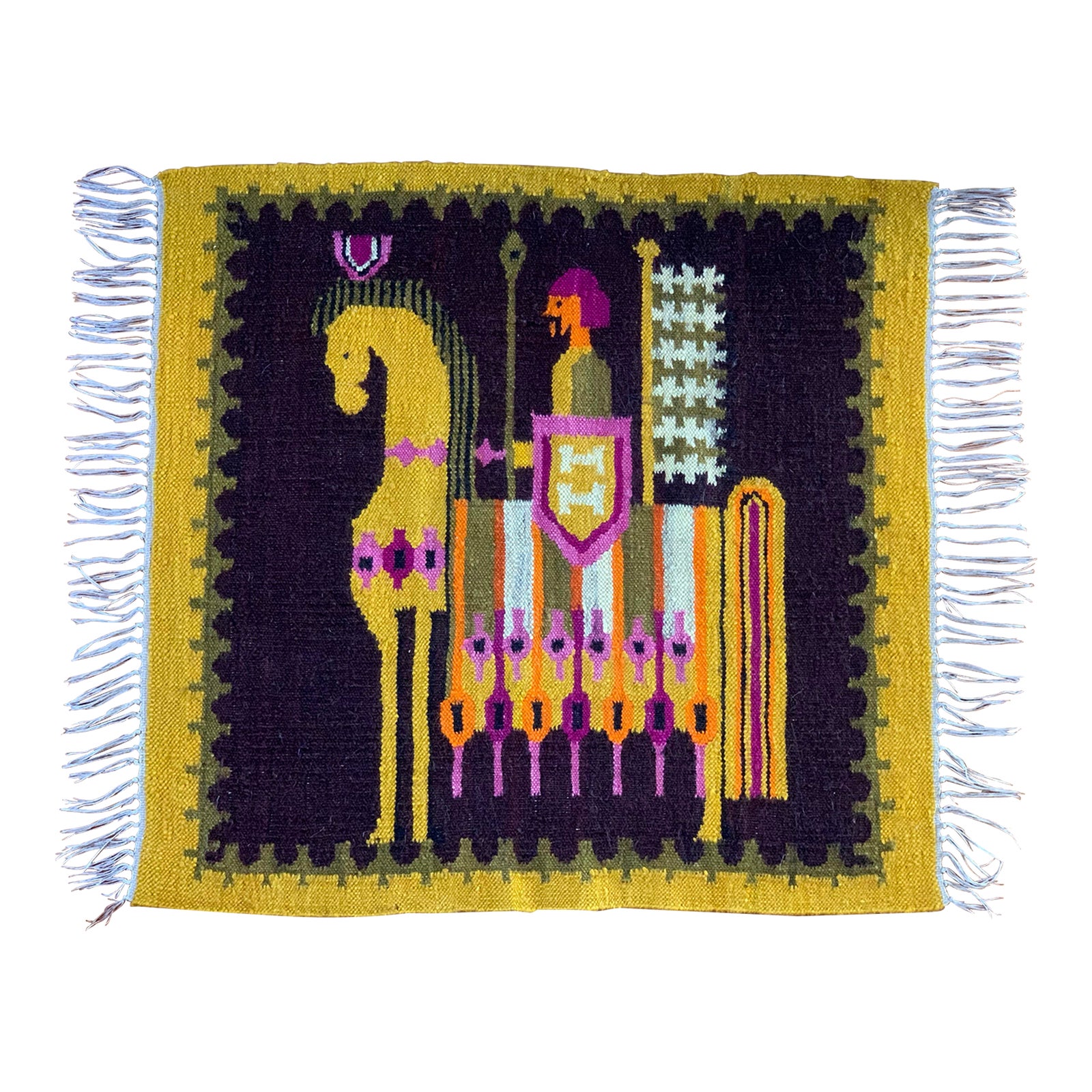 Rare Mid-Century Modern 1970’s ‘The Expedition’ Polish Wawel Wool Rug ...