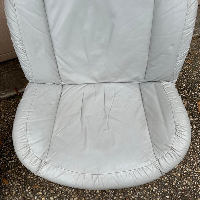 1980s Vintage Leather Postmodern Clam Swivel Rocker Chairs - Set of 2 ...