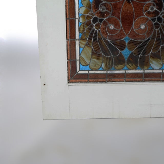 Antique Leaded Glass Window, 1920 | Chairish