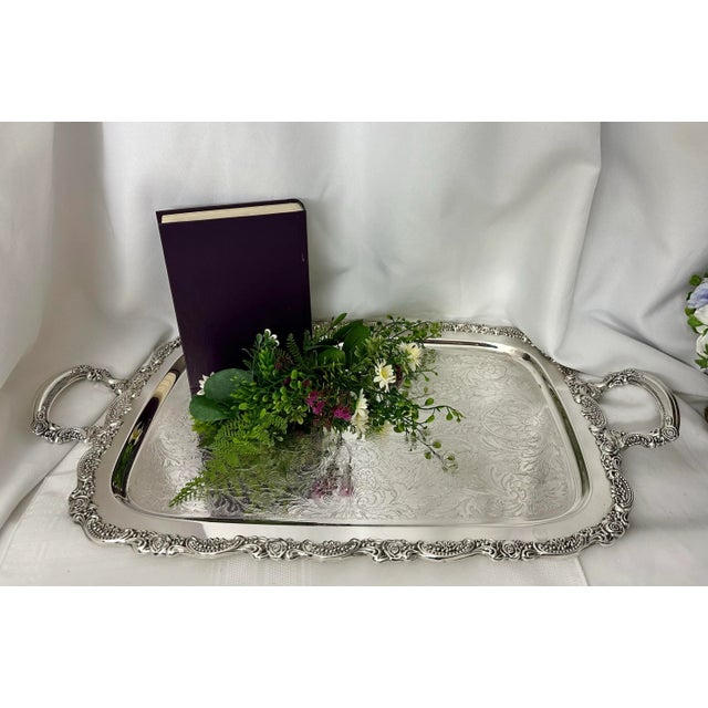 Vintage Oneida Tray Silver Plated Tea and Coffee Service Tray | Chairish