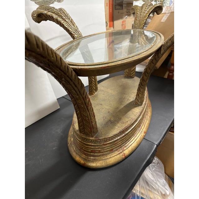 1950s Vintage Gilded Plume Coffee Table | Chairish