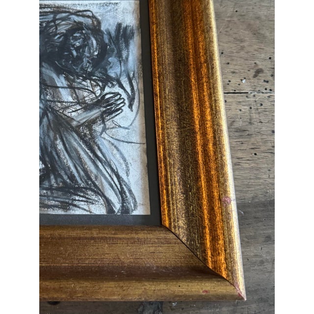 Original Pastel Abstract/Brutalist Figural Drawing on Paper. From the ...