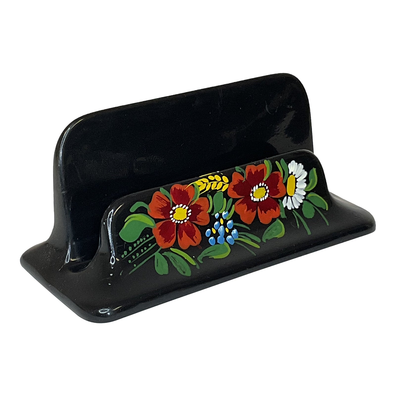 1940s Art Deco Hand Painted Small Letter Holder. | Chairish