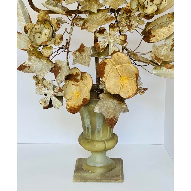 Anthropologie Altar Tole Flower Garland in Urn Candlesticks a Pair ...