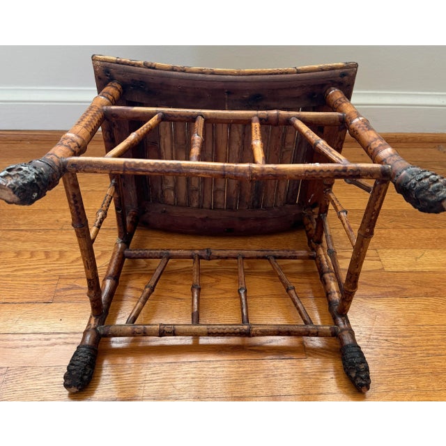 Antique English Tortoise Rattan Thebes Stool | Chairish