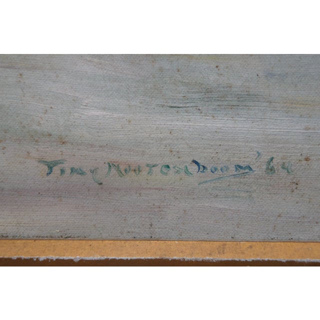 1964 Mid Century Floral Still Life Painting Oil on Canvas by Tiny ...