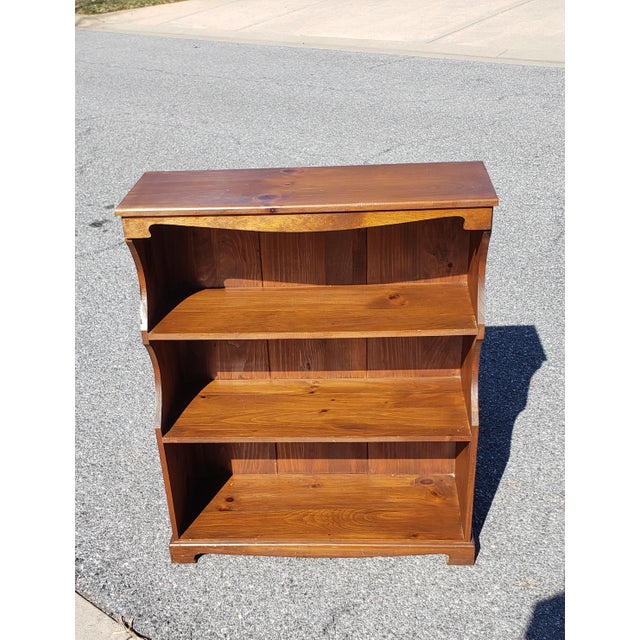 Mid-Century Mastercraft Pine Two-Shelf Low Bookcase | Chairish