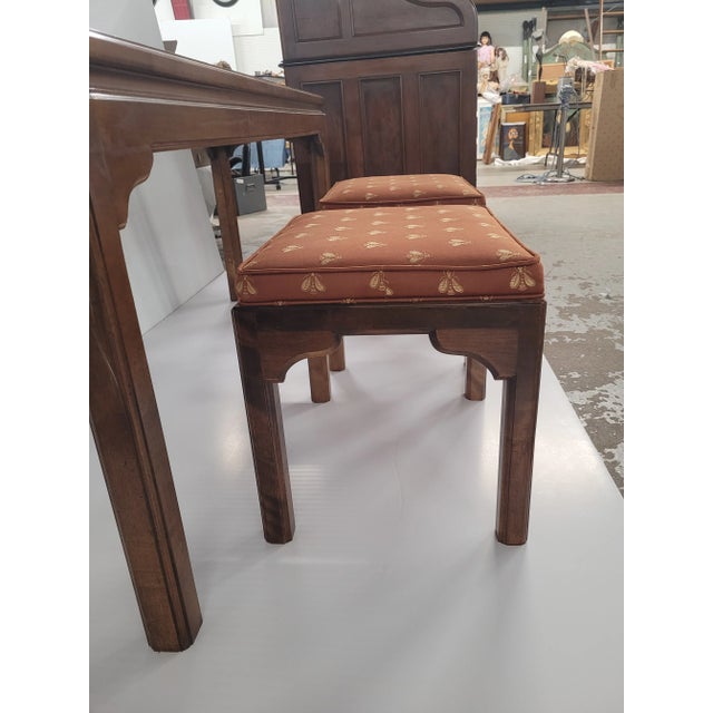 1990s Ethan Allen Bumblebee Fabric Table & Stool Set | Chairish